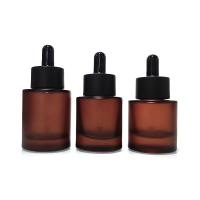China Flat Shoulder Glass Serum Bottle Cosmetic Packaging Bottles Leakproof for sale