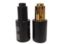China 30Ml Face Cream Bottle 1oz Empty Black Frosted Glass Dropper Bottle for sale