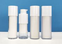 China 30 Ml AS Facial Lotion Empty White Plastic Airless Bottles For Skin Care for sale