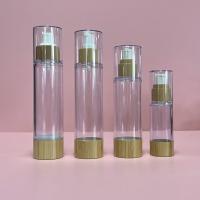 China Round Shape 15ml Bamboo Airless Spray Bottle For Serum for sale