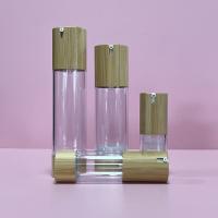 China Round Shape 15ml Bamboo Airless Spray Bottle For Serum for sale