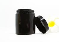 China Inventory Empty Hair Pomade Plastic Cosmetic Jar Container 100ml 250ml Black Pet for sale
