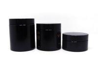 China Empty 250 Ml Jar Plastic Container Hair Mask Packaging 8 Oz Black Pet With Black Lids for sale