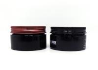 China Empty 250 Ml Jar Plastic Container Hair Mask Packaging 8 Oz Black Pet With Black Lids for sale