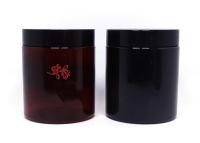 China Custom Logo Print 8 Oz Plastic Cosmetic Jar Amber Brown Color Empty Hair Pomade for sale