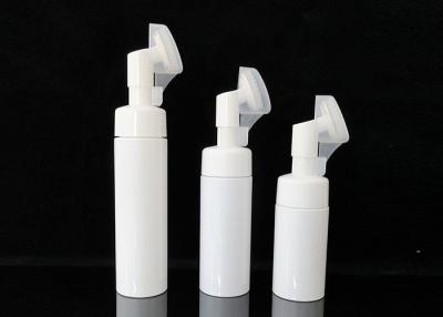 China Empty Shampoo Package 100ml Foaming Bottle White Face Wash With Silicone Brush for sale