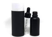 China Custom Color 1 Oz Empty Cosmetic Bottles Round Glass Packaging With Paper Box for sale