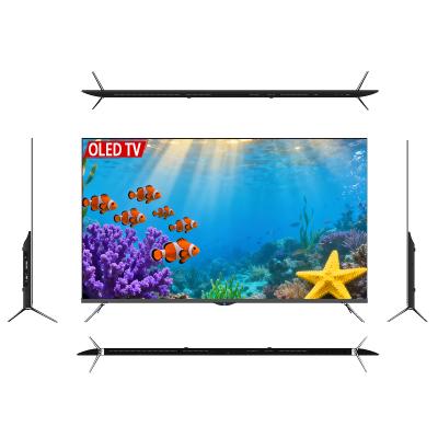 China Frameless Flat OEM 55 85 Inches 4k Ultra HD Led Oled Qled Android Wifi Smart Tv for sale