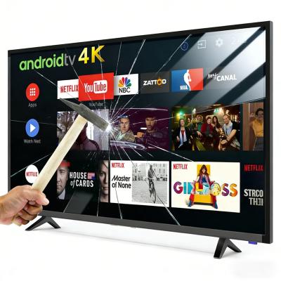 China Tempered Glass Tv 55 Inch 4K Ultra HD LED Tv Television Explosion-proof 65 Inch Smart Tv for sale