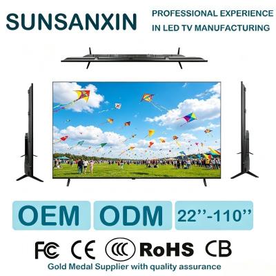 China 32 75 Inch Frameless 4K Smart TV with Voice Remote Netflix YouTube Prime Video for sale
