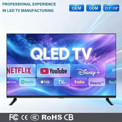 China 32 55 Inch 4K UHD QLED Smart TV with HDR10+ Dolby Audio Google TV for sale