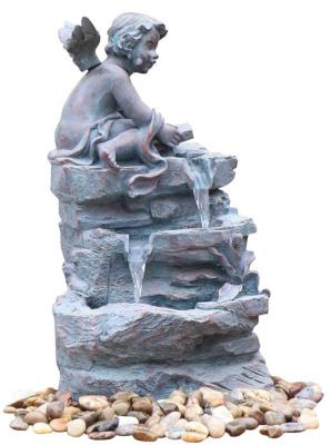 China Smarten Angel Copper Water Fountains , Indoor Floor Water Fountains For House for sale