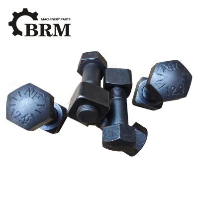 China ISO Excavator Track Bolts M24 Zinc Plated Finish Track Shoe Bolt Grade 12.9 for sale
