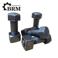 China Heavy Duty Excavator Track Bolts Black Finish Plow Bolts and Nuts 1/2 to 1-3/8 Inch for sale