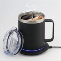 China Wholesale Portable Self Heating Mug 5000 MAh Battery 18oz Coffee Warmer Rechargeable Self Heating Travel Mug for Office for sale