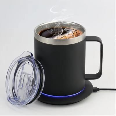 China Wholesale Portable Self Heating Mug 5000 MAh Battery 18oz Coffee Warmer Rechargeable Self Heating Travel Mug for Office for sale