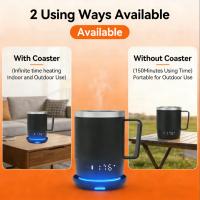 China Wholesale Portable Self Heating Mug 5000 MAh Battery 18oz Coffee Warmer Rechargeable Self Heating Travel Mug for Office for sale