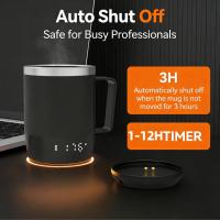 China Wholesale Portable Self Heating Mug 5000 MAh Battery 18oz Coffee Warmer Rechargeable Self Heating Travel Mug for Office for sale