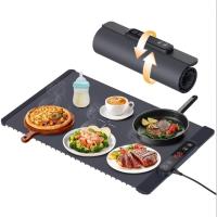 China Smart Home Multifunctional Folding Hot Chopping Board Mat Flexible Silicone Warm Vegetable Po Heat Preservation Rollable for sale