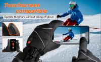 China Waterproof Heating Mittens Lithium Battery Heated Gloves Rechargeable Three-speed Temperature Control Heated Ski Mittens for sale