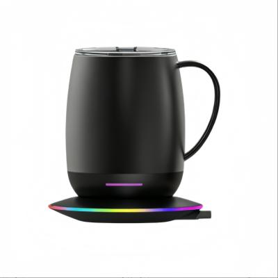 China Customized logo Smart Mug Warmer Wireless Heated Coffee Smart Temperature Control Self-Heating Coffee Mug for Travel for sale