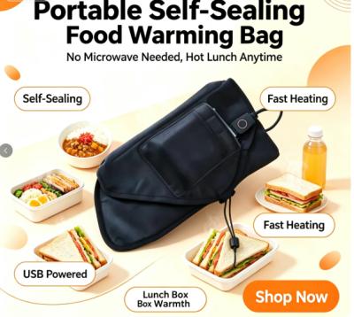 China Self-sealing food heating bag USB powered for steady gentle heating of packed meals suitable for travel picnic and daily for sale