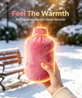China Bucket Shaped Rechargeable Hand Warmer, Crystal Ultra Soft Fabric, Adjustable Temperature, DC Charging Portable Electric Heated Hand Pouch, Custom Color OEM ODM for sale