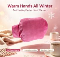 China Bucket Shaped Rechargeable Hand Warmer, Crystal Ultra Soft Fabric, Adjustable Temperature, DC Charging Portable Electric Heated Hand Pouch, Custom Color OEM ODM for sale