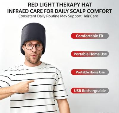China Graphene infrared thermal cap, USB charging fast heating red light treatment cap, household scalp care outdoor wearable hair care heating cap for sale