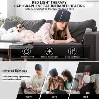 China 660nm Red Light Therapy Cap with Graphene Far-Infrared Heating, 3 Therapy Modes & 1H Auto Shut Off, Portable Infrared Light Cap for Scalp Treatment for sale