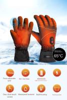China Touchable screen graphene heated hand warmer, durable and adjustable temperature waterproof, windproof, snow proof electric gloves for sale