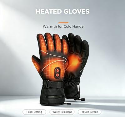 China Touchable screen graphene heated hand warmer, durable and adjustable temperature waterproof, windproof, snow proof electric gloves for sale
