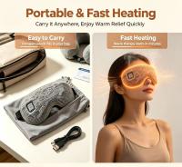 China 35-55℃ Adjustable Heated Eye Mask, Portable Fast Heating Rechargeable Heating Eye Mask, Soft Knit Fabric Electric Eye Mask Equipped with Storage Pouch for Travel & Daily Eye Relaxation for sale