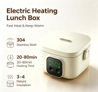 China USB Electric Heating Lunch Box, 304 Stainless Steel Portable Food Warmer, 500ml Adjustable Temperature Food Heating Container, 3-4H Insulation for Picnic Camping Road Trips for sale