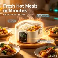 China 500ml USB Electric Heating Lunch Box 304 Stainless Steel Adjustable Temp Portable Food Warmer for Camping Picnic Road Trip for sale