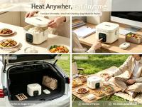China 500ml USB Electric Heating Lunch Box 304 Stainless Steel Adjustable Temp Portable Food Warmer for Camping Picnic Road Trip for sale
