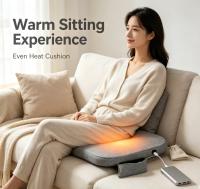 China Graphene Heated Seat Cushion 45×45cm 3cm Thick Linen Cotton USB 3‑Speed Temperature Adjustment Heating Pad for Home Car Office Warm Waist Buttock Support for sale