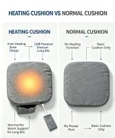 China Graphene Heated Seat Cushion 45×45cm 3cm Thick Linen Cotton USB 3‑Speed Temperature Adjustment Heating Pad for Home Car Office Warm Waist Buttock Support for sale