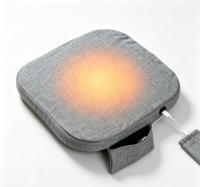 China Graphene USB Heated Seat Cushion, Linen Cotton Heating Chair Pad with Built‑in Power Bank Pocket, 3‑Speed Temperature Adjustment, 3cm Thick Foam 45×45cm Portable Warm Seat Cushion for Car Home Office for sale
