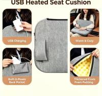 China Graphene USB Heated Seat Cushion, Linen Cotton Heating Chair Pad with Built‑in Power Bank Pocket, 3‑Speed Temperature Adjustment, 3cm Thick Foam 45×45cm Portable Warm Seat Cushion for Car Home Office for sale