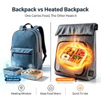China USB Heated Waterproof Food Warmer, Portable 3 Levels 50‑59℃ Adjustable Temperature Food Heating Bag, Washable Removable Charging Leak‑Proof Food Warmer Pouch for Travel Outdoor School Picnic for sale