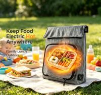 China Polyester Fiber USB Heating Lunch Bag, Waterproof Leak‑Proof Food Warmer, Removable Washable Heating Unit,50‑59℃，3‑Level Temperature Adjustment for On‑the‑Go Meal Warming for sale
