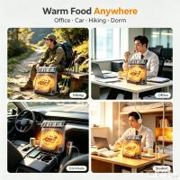 China Multi‑Meal Compatible Electric Lunch Heater Bag, USB Waterproof Food Warmer Holds Different Food Types, 3‑Level 50‑59℃ Temp Control, Washable Removable Charging Leak‑Proof for Outdoor Trips for sale