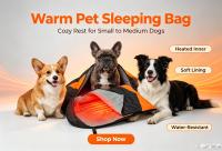 China Water‑Resistant & Scratch‑Proof Heated Dog Sleeping Bag, 3‑Level Adjustable Temperature Durable Polyester Pet Sleeping Bag for Multiple Dog Breeds, Hollow Cotton Fitting for Winter Snow Wind for sale
