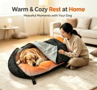 China Compact Easy‑to‑Store Heated Dog Sleeping Bag, Lightweight 0.93kg Foldable Pet Sleeping Bag for Small Medium Various Dog Breeds, Perfect for home and Cold Weather Outdoor Activities for sale