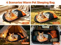 China Foldable Portable Heated Dog Sleeping Bag, Easy to Carry & Store, 3‑Level Adjustable Temperature Water‑Resistant Scratch‑Proof Pet Sleeping Bag,CE FCC ROHS Certified for sale