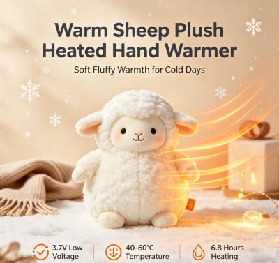 China Warm Sheep Rechargeable Hand Warmer,3‑Level 40‑50‑60℃ Adjustable Temperature,6‑8H Long Lasting Portable Pocket Heater,Polyester Fiber Winter Heating Gift for Indoor Outdoor Use for sale