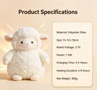 China Kids Friendly Portable Sheep Hand Warmer,Powered by USB Power Bank for Easy Carry,Soft Gentle‑Touch Fabric for Household Indoor Use,3‑Level Heat Setting 40‑50‑60℃,Long‑Lasting 6‑8‑Hour Working Time for sale