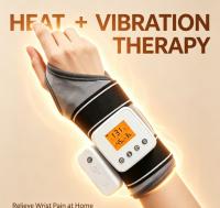China USB Rechargeable Heated Wrist Brace with Vibration Massage, 3 Temp & Timer Settings, Heating Wrist Wrap for Carpal Tunnel Arthritis Wrist Support for sale