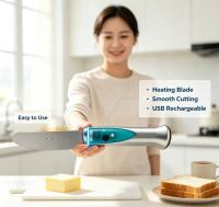 China Safe Waterproof Heated Butter Knife, Touch Sensing Design Stainless Steel Electric Butter Cutter with 1020mAh Rechargeable Battery for Home Baking for sale